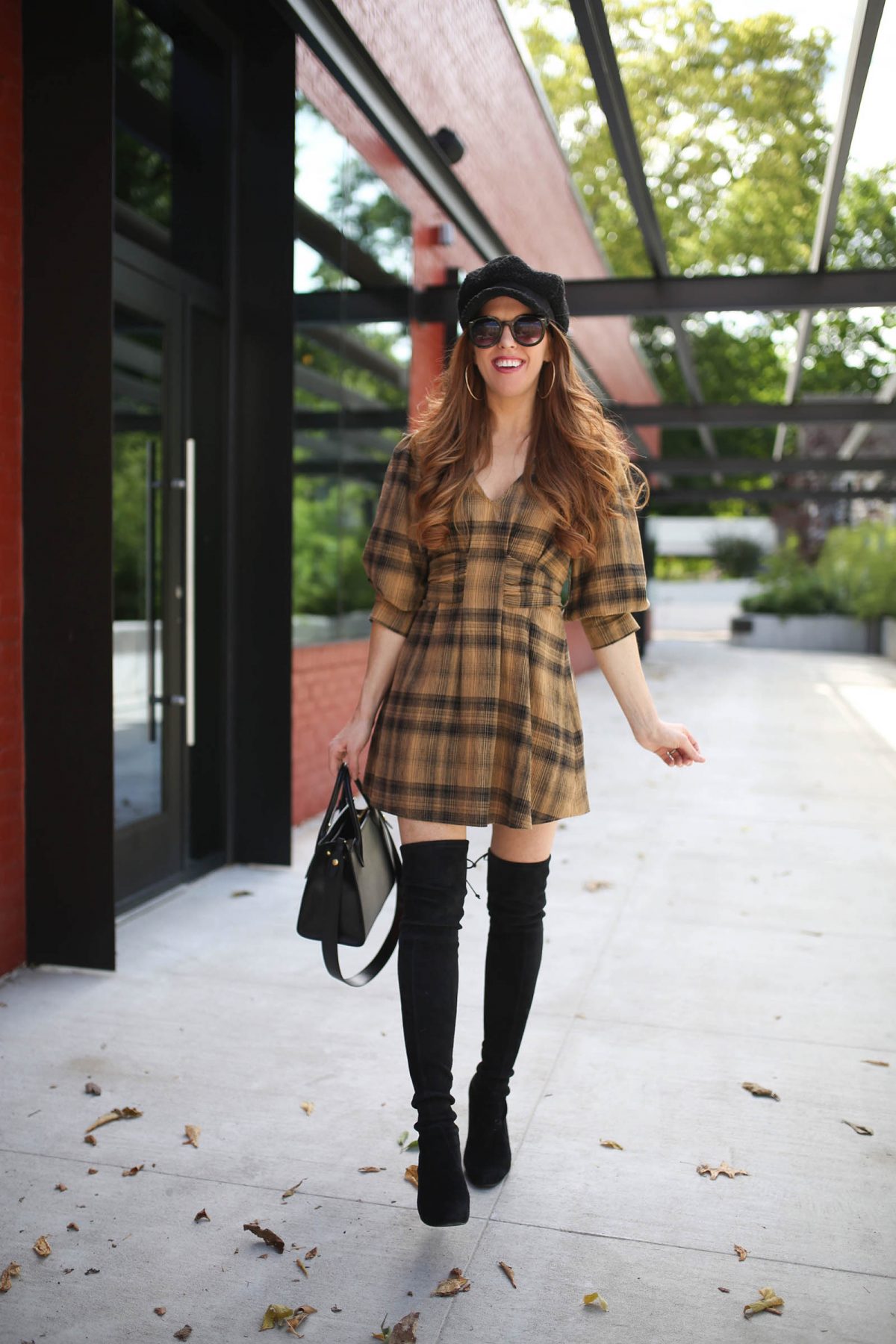 Fall Plaid Dress - Jimmy Choos & Tennis Shoes